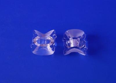 China 10x120 Degree PC PMMA Optical Lens Butterfly Shape 26.5x25mm for SMD3030 LED for sale