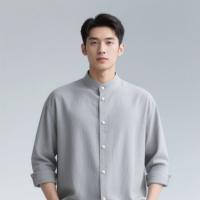 China Lightweight Nylon Cotton Blend Fabric Gray Texture Shirt Fabric Breathable For Everyday Wear for sale