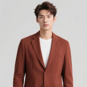 China 142GSM 60% 40% Cotton Nylon Fabric Reddish Brown Textured Suit Fabric Soft And Light for sale