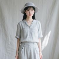 China 120GSM Eco Friendly Fabric 55% Ramie 45% Adhesive Sustainable Clothing Fabric 140CM Width for sale