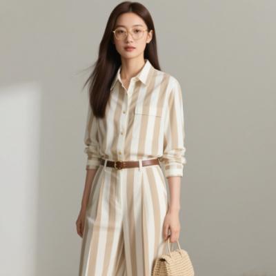 China Yellow / White Woven Shirt Fabric 80GSM 100 Percent Polyester Fabric For Daily Commuting Outfit for sale