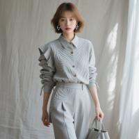 China Skin Friendly Polyester Jacquard Fabric 110GSM Soft Cloth Fabric 67% Polyester 19% Cotton 14% Tencel for sale