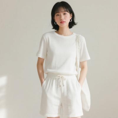 China 245GSM Polyester Fiber Fabric Fresh Texture Summer Clothing Fabric 145CM Width for sale