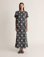 China Commuter Woven Shirt Fabric 132GSM 65% Polyester Fiber 35% Cotton Black And White Polka Dot Fabric for sale