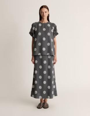 China Commuter Woven Shirt Fabric 132GSM 65% Polyester Fiber 35% Cotton Black And White Polka Dot Fabric for sale