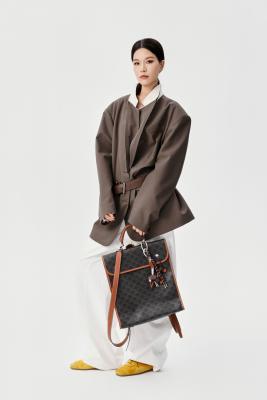 China New Autumn And Winter Color Blocked Double Collar Suit Jacket for sale