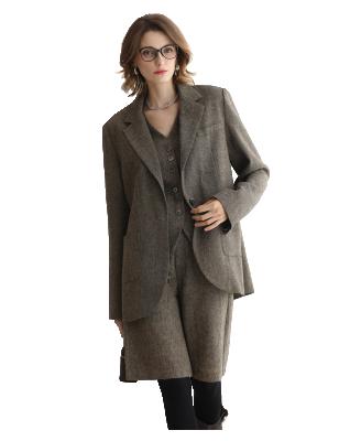 China 47% Polyester 29% Viscose 15% Linen 7% Sheep Wool 2% Spandex Autumn And Winter New Product Sheep Wool Blended Fabric for sale