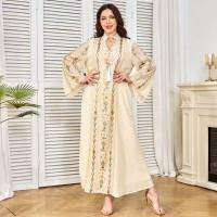 China MT407 Middle Eastern Modest Wear Geometric Sequin Embellished Tassel Abaya (Triple Colorways) for sale