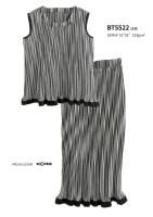 China 100% Polyester Black And White Striped Fabric 63GSM Suit Clothing Fabric for sale