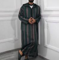 China KM004  Middle Eastern Moroccan Style Men's White And Blue Color Blocked Clothing for sale