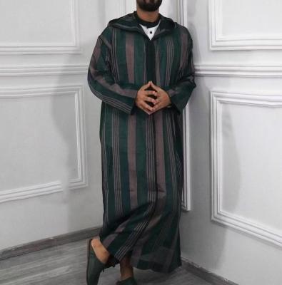 China KM004  Middle Eastern Moroccan Style Men's White And Blue Color Blocked Clothing for sale