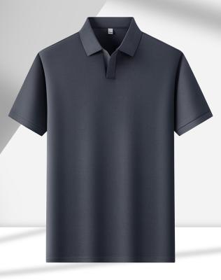 China 1262 summer hot item 210G 94% polyester fiber 6% spandex breathable quick drying ribbed shirt fashion business T-shirt men's clothing for sale