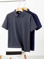 China 1298 Summer new 210G 94% polyester fiber 6% spandex men's polo shirt business casual lapel solid color T-shirt for sale