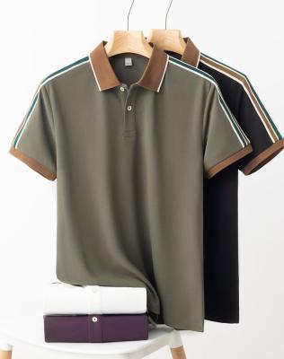 China 2179 Summer Hot Item 200g 100% Polyester Fiber Imitation Cotton Round Bead Men's Polo Shirt for sale