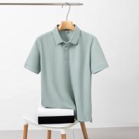 China 2182 Summer Hot Item 200g 100% Polyester Fiber Polo Shirt Octagonal Bead Men's Short Sleeved Shirt for sale