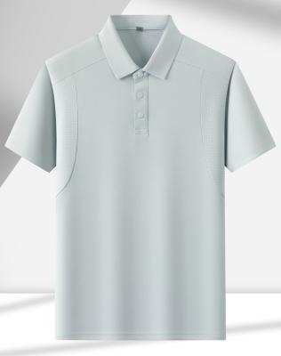 China 2786Summer new 195g 100% polyester fiber fashionable men's commuting ice silk polo shirt for sale