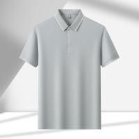 China 2838 Summer new 170g 75.4% polyester fiber 19.4% cotton 1.8% acetate fiber 1.2% linen 1.1% mulberry silk 1.1% copper ammonia fiber cool polo shirt business T-shirt for sale