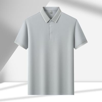 China 2838 Summer new 170g 75.4% polyester fiber 19.4% cotton 1.8% acetate fiber 1.2% linen 1.1% mulberry silk 1.1% copper ammonia fiber cool polo shirt business T-shirt for sale
