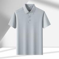 China 2966 Summer new 175g 100% polyester fiber men's polo shirt business plain T-shirt for sale