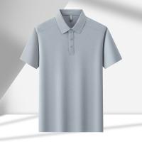 China 2986 Summer New 175g 100% Polyester Fiber Summer High-end Lapel Short Sleeved Men's Polo Shirt for sale