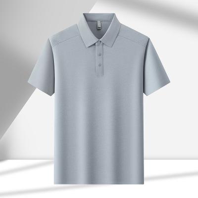 China 2986 Summer New 175g 100% Polyester Fiber Summer High-end Lapel Short Sleeved Men's Polo Shirt for sale