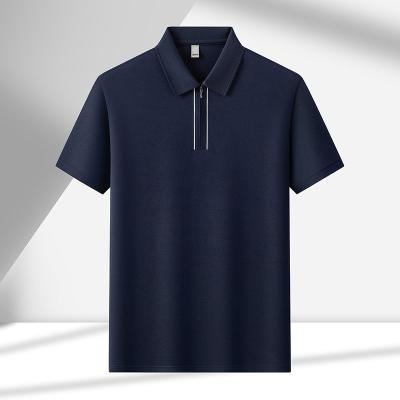 China 2835 Summer New Item 170g 75.4% Polyester Fiber 19.4% Cotton 1.8% Acetate Fiber 1.2% Linen 1.1% Mulberry Silk 1.1% Copper Ammonia Fiber Business Casual Lapel Polo Shirt Elastic T-shirt for sale