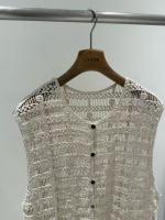 China Summer New Fashionable 100% Cotton Apricot Hook Hollow Tank Top for sale