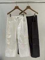 China Spring and summer hot selling 59% cotton 36% nylon 5% spandex dark gray and white cut work pants for sale