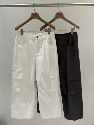 China Spring and summer hot selling 59% cotton 36% nylon 5% spandex dark gray and white cut work pants for sale