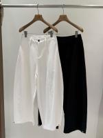 China Spring/Summer 52% Tencel ™ Lyocell 40% Cotton 8% Nylon Black And White Adjustable Hem Curved Work Pants for sale