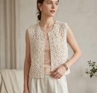 China 2026 new breathable and moisture absorbing 100% pure cotton crochet backless vest for sale