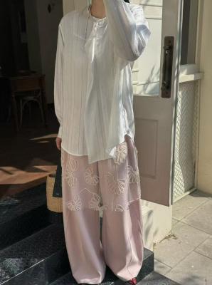 China 88% cotton, 12% nylon, 2026 spring/summer hot fashion show, pleated French shirt for sale