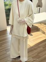 China Fashion Texture Knitted Co-ord Set with Premium Blended Material, 59% Polyester 26% Regenerated Cellulose Fiber 5% Wool 5% Silk 5% Spandex, Elastic Comfortable Daily Knit Suit for sale