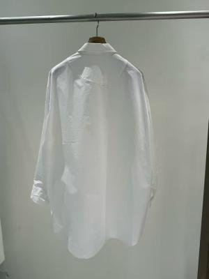 China 100% pure cotton four season casual and fashionable handmade half open shirt, hand sewn with details for sale