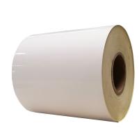 China Cast Coated Sticker Paper Roll HM0133 with 80gsm Art Paper and 60gsm White Glassine Liner for sale