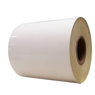 China Cast Coated Sticker Paper Roll HM0133 with 80gsm Art Paper and 60gsm White Glassine Liner for sale