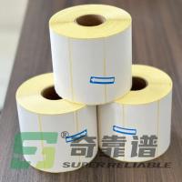 China Thermal Paper Barcode Sticker with Yellow Glassine Liner - Permanent Adhesive for -20°C to 60°C Applications for sale
