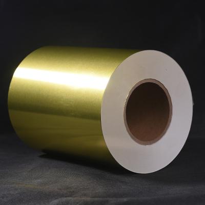 China WG6433 Bright Golden Aluminum Foil Water Glue with White Glassine Liner for Industrial Applications for sale
