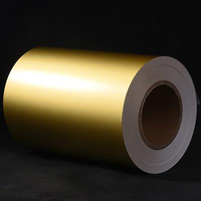 China WG6333 Matte Gold Aluminum Foil Paper Water Glue with White Glassine Liner - 650mm Width Industrial Adhesive for sale