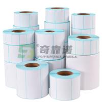 China Thermal Adhesive Labels 40mm x 30mm to 4x6 Inch with Blue Glassine Liner for Barcode Printing for sale