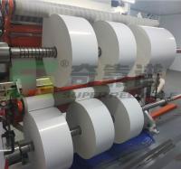 China HM1333H Semi Glossy 120g Self-Adhesive Paper Roll with Glassine Liner - 18 N/25mm Peel Strength for sale
