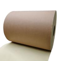 China HM0633 Dark Brown Kraft Paper Adhesive Label Stock Sheets with PE Coating for Industrial Labeling Applications for sale