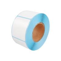 China Direct Thermal Adhesive Barcode Stickers with 68g/m² White Paper and Blue Glassine Liner for Industrial Labeling for sale