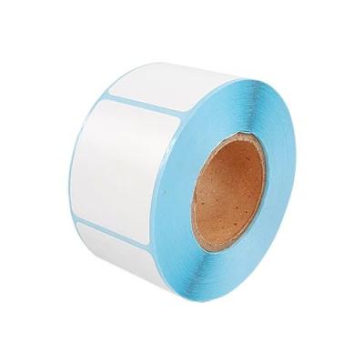 China Direct Thermal Adhesive Barcode Stickers with 68g/m² White Paper and Blue Glassine Liner for Industrial Labeling for sale