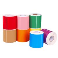 China Direct Thermal Adhesive Label Sticker 80mm x 60mm Top Coated Color Thermal Sticker for sale