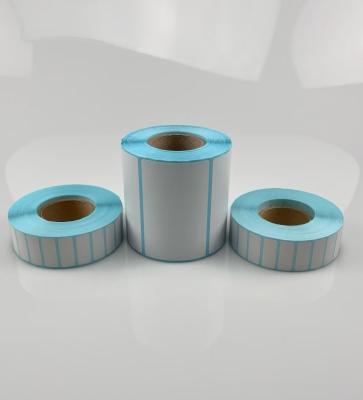 China Direct Thermal Sticker DT Sticker for Barcode Printing 80mm x 60mm Blue Glassine Liner for sale