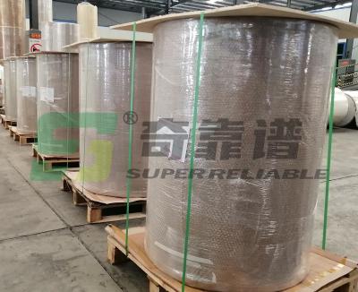 China Semi Glossy Paper Adhesive Thermal Transfer Labelstock Jumbo Roll 80GSM HM1133 for sale