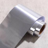 China Bright Silver Aluminium Foil Paper Label 80gsm Permanent Acrylic Adhesive 60gsm Glassine Liner for sale