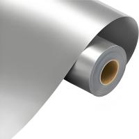China Matte Silver Aluminum Foil Paper 80gsm with Water Based Adhesive White Glassine Liner 60gsm for sale