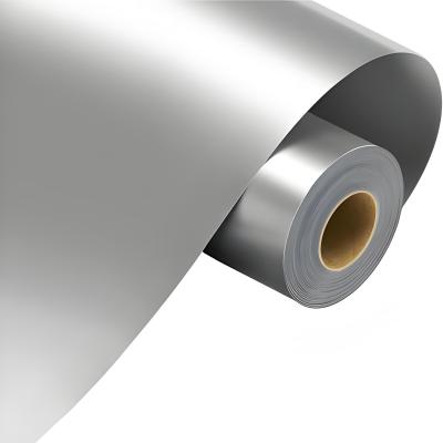 China Matte Silver Aluminum Foil Paper 80gsm with Water Based Adhesive White Glassine Liner 60gsm for sale